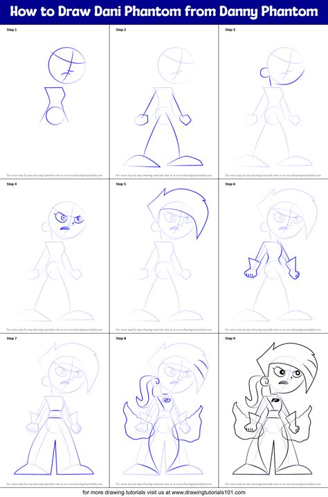 How To Draw Dani Phantom From Danny Phantom Danny Phantom Step By Step DrawingTutorials Com