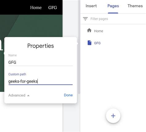 How To Customize Page Path In New Google Sites GeeksforGeeks