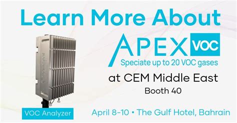We Are Excited To Introduce Our Apex Voc Analyzer Series At The Cem Middle East Conference
