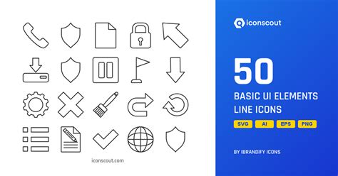 Download Basic Ui Elements Line Icon Pack Available In Svg Png And Icon