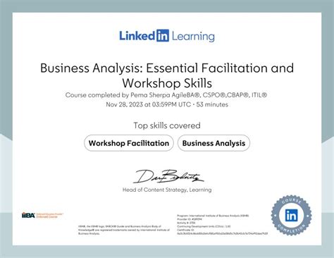 Pema Sherpa Agileba® Cspo® Cbap® Itil® On Linkedin Certificate Of Completion