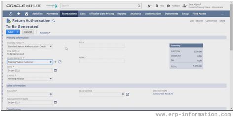 Netsuite Return Authorization How Rma Works Step By Step