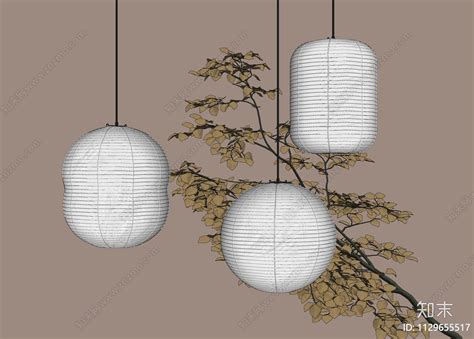 日式吊灯su模型下载【id1129655517】知末su模型网