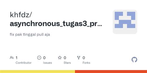 Github Khfdzasynchronoustugas3promise Fix Pak Tinggal Pull Aja