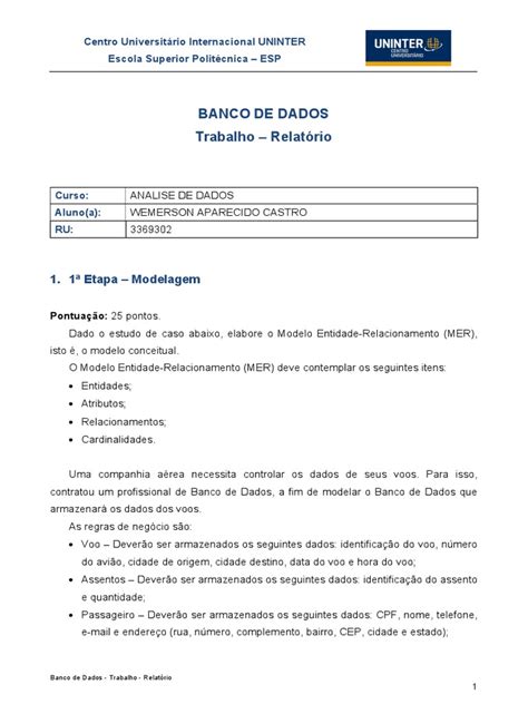 Banco De Dados Pdf Modelo Relacional Sql