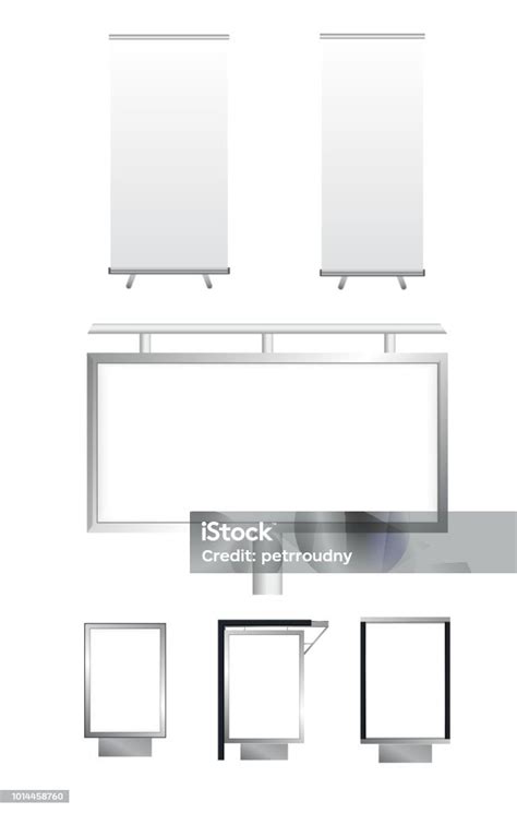 프레 젠 테이 션 미디어빌보드 Citylight 라이트와 최대 롤의 다양 한 종류 굴리기에 대한 스톡 벡터 아트 및 기타 이미지