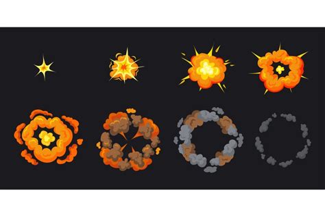 Explosion Animation Cartoon Explosive Smoke Sprite Frame F