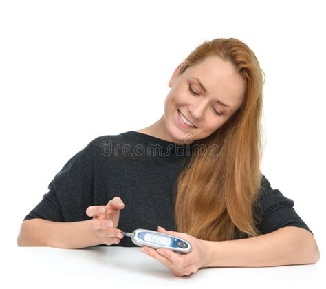 Diabetes Patient Woman Measuring Glucose Level Blood Test Stock Image Image Of Human Doctor