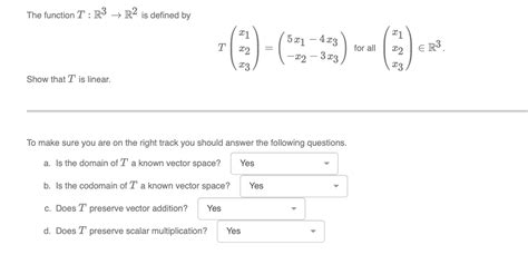 solved the function t r3→r2 is defined