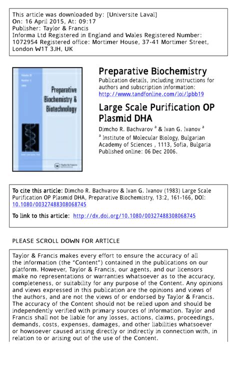 Pdf Large Scale Purification Of Plasmid Dna