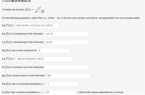 Solved 1 Point Book Problem 35 22 Consider The Function Chegg Com