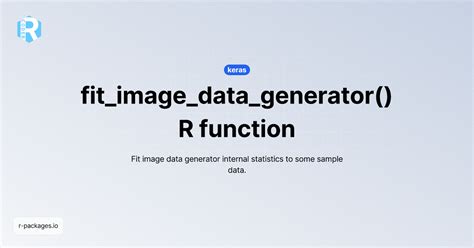 fit image data generator r function from [keras] r packages