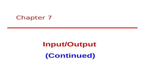 Chapter 7 Inputoutput Continued Dma Function Dma Controllers