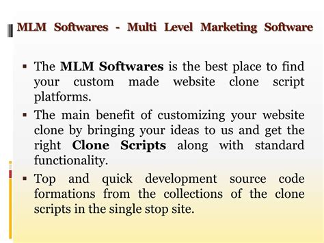 Ppt Mlm Softwares Multi Level Marketing Software Powerpoint