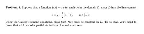 solved suppose that a function f z u iv analytic in the