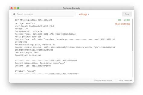 Formdata Request Content Types Are Neither Logged To The Postman Console Nor Exported To The