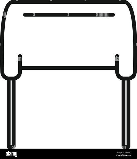 Circuit Capacitor Icon Outline Vector Electric Resistor Component Chip Stock Vector Image