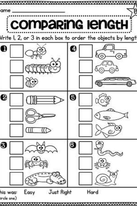 Comparing Length Math Measurement First Grade Math Preschool Math