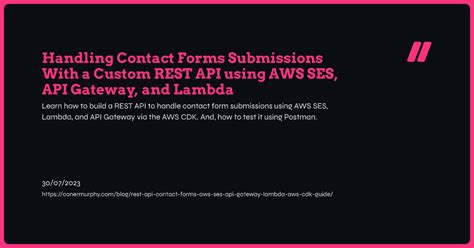 handling contact forms submissions with a custom rest api using aws ses
