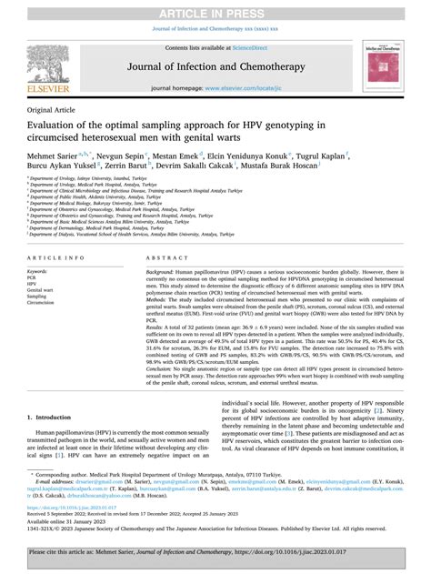 Pdf Evaluation Of The Optimal Sampling Approach For Hpv Genotyping In