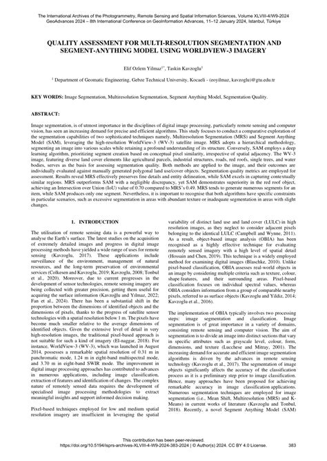 Pdf Quality Assessment For Multi Resolution Segmentation And Segment Anything Model Using