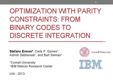 1 Optimization With Parity Constraints From Binary Codes