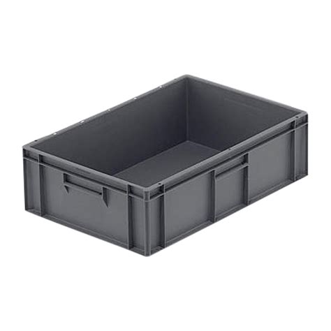 Fletcher Grey Solid Stacking Container Large 600x400x175mm Advantage Catering Equipment