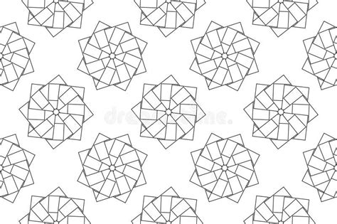 Geometric Floral Pattern For Coloring Stock Illustration Illustration
