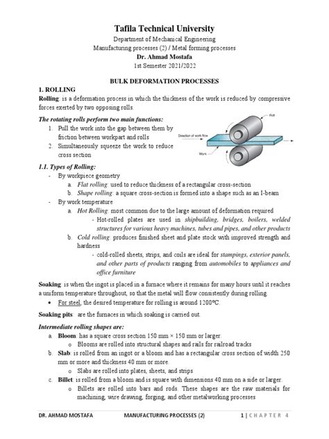 Chapter 4 Bulk Deformation Processes Pdf Forging Rolling Metalworking