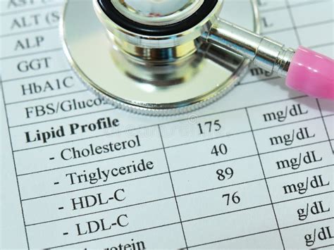 Normal Lipid Profile Test Result Stock Image Image Of Cholesterol Clinical