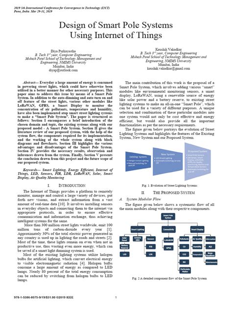 Design Of Smart Pole Systems Using Iot Pdf Solar Panel Technology And Engineering