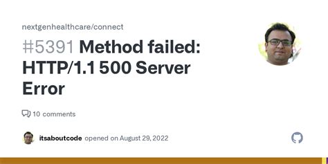 Method Failed 11 500 Server Error · Issue 5391