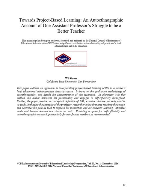 Towards Project Based Learning Pdf Inquiry Based Learning Intersectionality