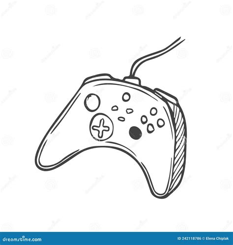 Sketch Of Joystick Doodle Style Vector Gamepad Stock Vector Illustration Of Controller Game