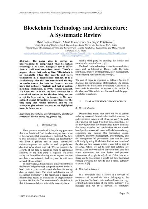 Pdf Blockchain Technology And Architecture A Systematic Review