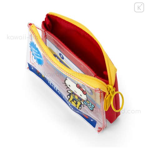 Japan Sanrio Flat Pouch Hello Kitty Retro Clear Cassette Kawaii