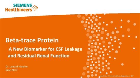 Betatrace Protein A New Biomarker For Csf Leakage