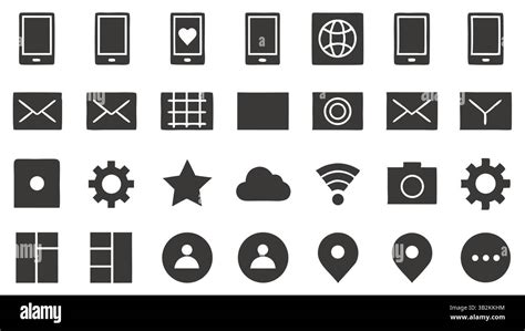 Mobile App Ui Icons Set For Web And Applications Minimalist Flat Icons