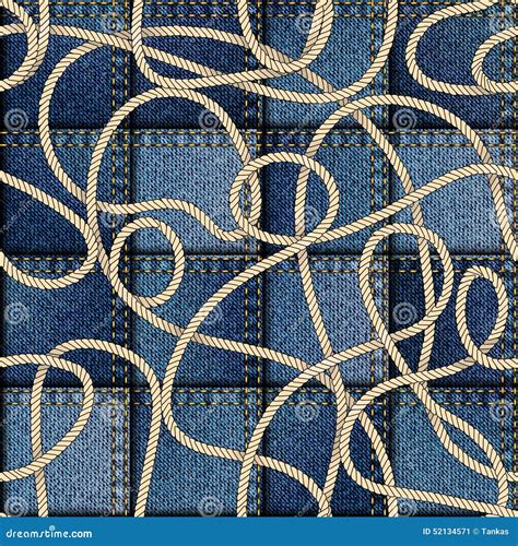 Patchwork Of Denim Fabric Stock Vector Illustration Of Continuity