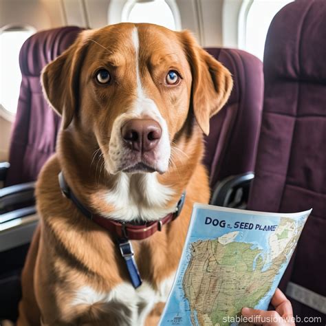 Map On Plane With Red Dog Stable Diffusion Online