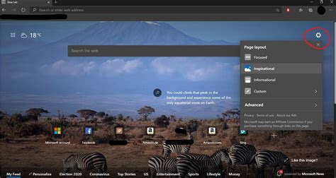 Gear Icon To Customize New Tab Microsoft Community