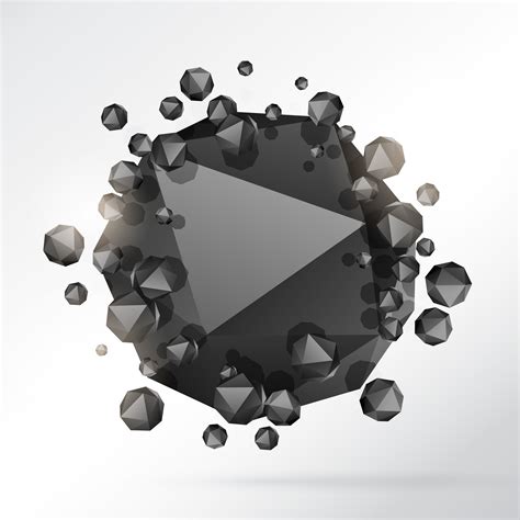 Abstract 3d Geometric Shape Particles Background Download Free Vector