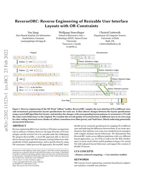 Pdf Reverseorc Reverse Engineering Of Resizable User Interface Layouts With Or Constraints