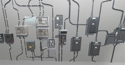 Fuse Boxes And Wiring Aaa Pbr Materials 3d Electronics Unity