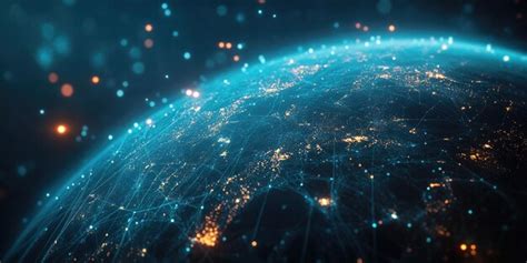 Global Connectivity A Globe Illuminated By Digital Networks Premium Ai Generated Image