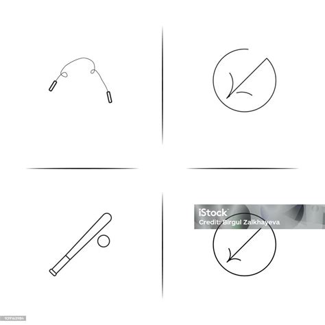 스포츠 피트 니스 및 레크리에이션 간단한 선형 아이콘 설정합니다 개요 벡터 아이콘 0명에 대한 스톡 벡터 아트 및 기타 이미지 0명 공 스포츠 장비 디자인 Istock