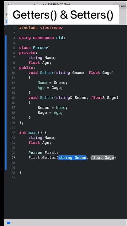 Getter And Setter In Classes In C Programming Youtube