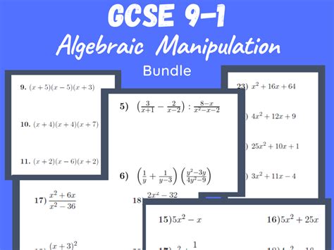 Gcse 9 1 Algebraic Manipulation Bundle Teaching Resources