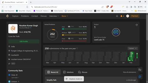Completed 200 Coding Challenges On Leetcode Roushan Kumar Posted On