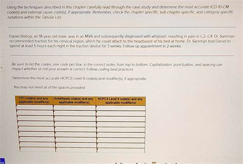 Using The Techniques Described In This Chapter Carefully Read Through The Case Study And